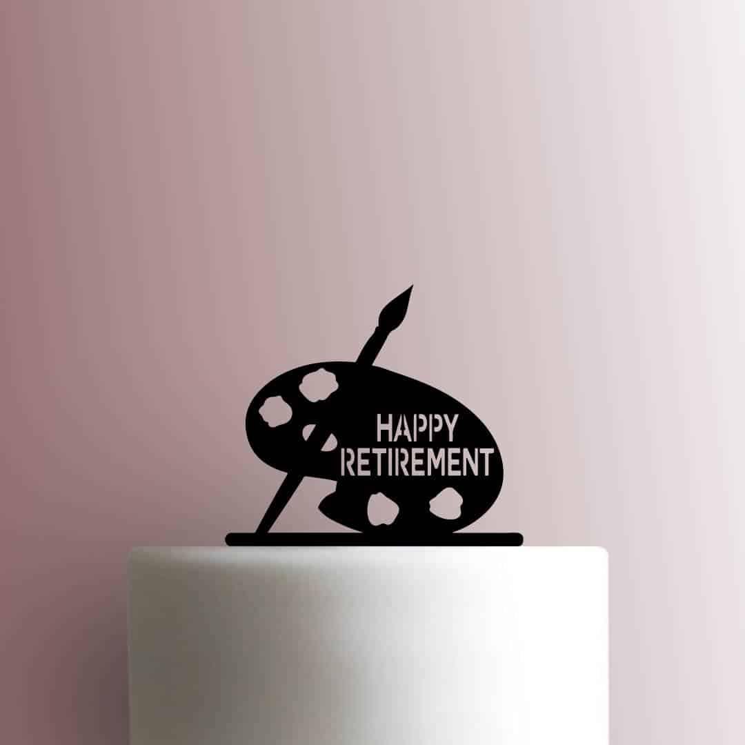Paint Palette Happy Retirement - Acrylic Cake Topper - Etsy