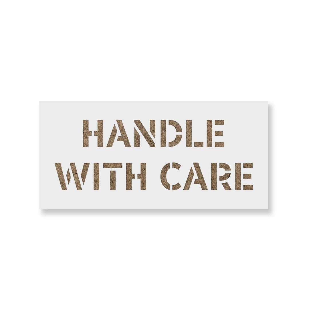 Handle With Care Stencil - Etsy