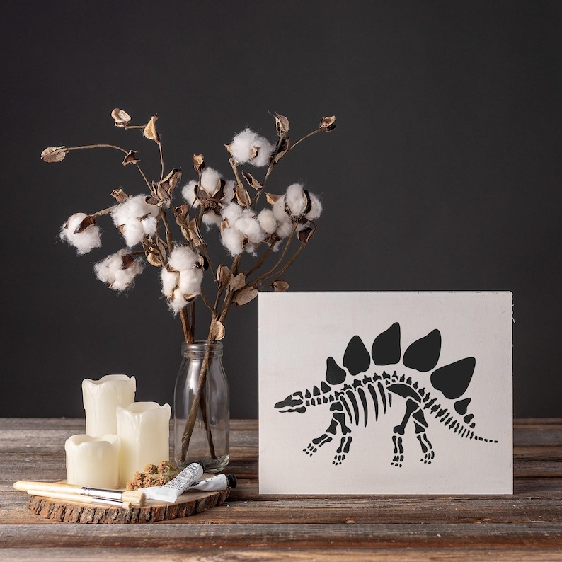 Stegosaurus Dinosaur Skeleton Stencil - Etsy