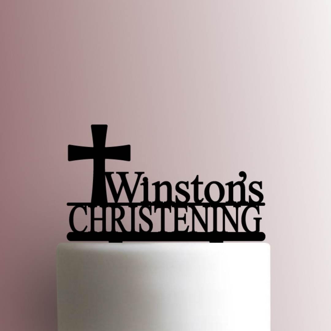 Custom Christening Name- Acrylic Cake Topper - Etsy