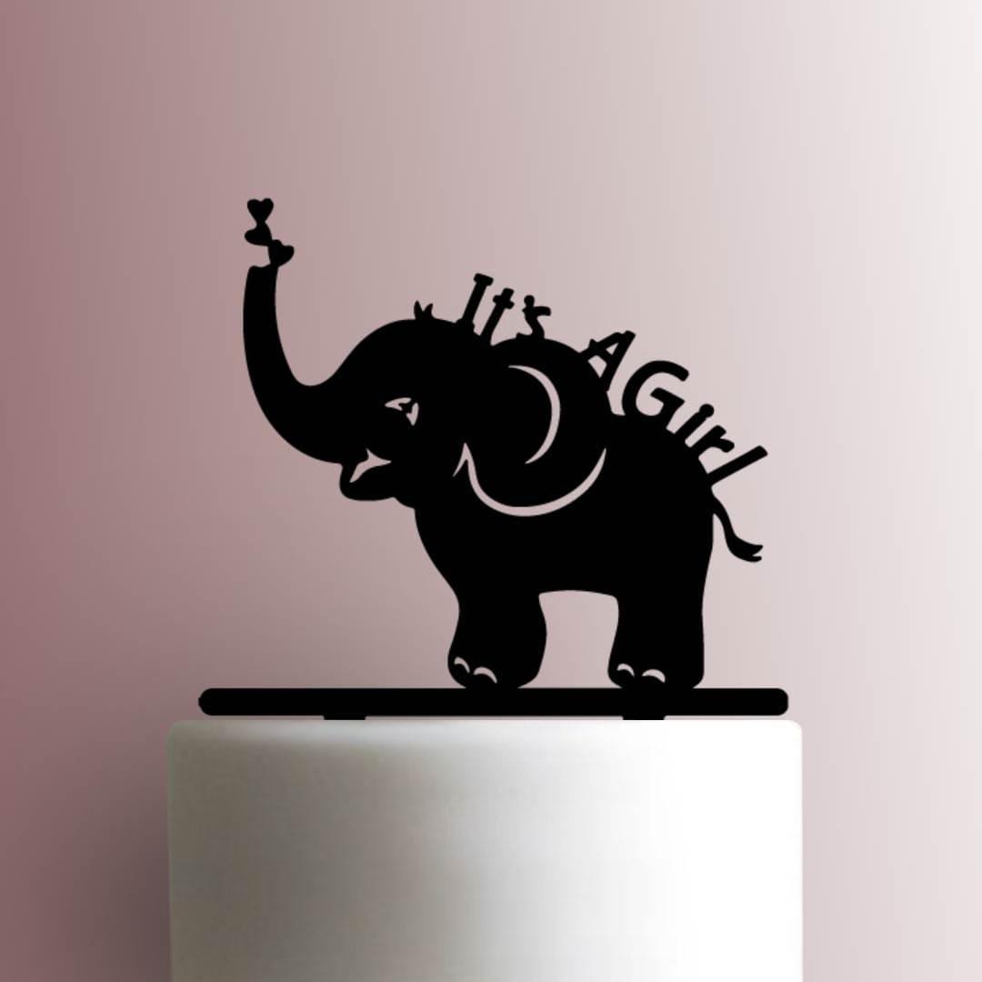 Elephant Its A Girl - Acrylic Cake Topper - Etsy