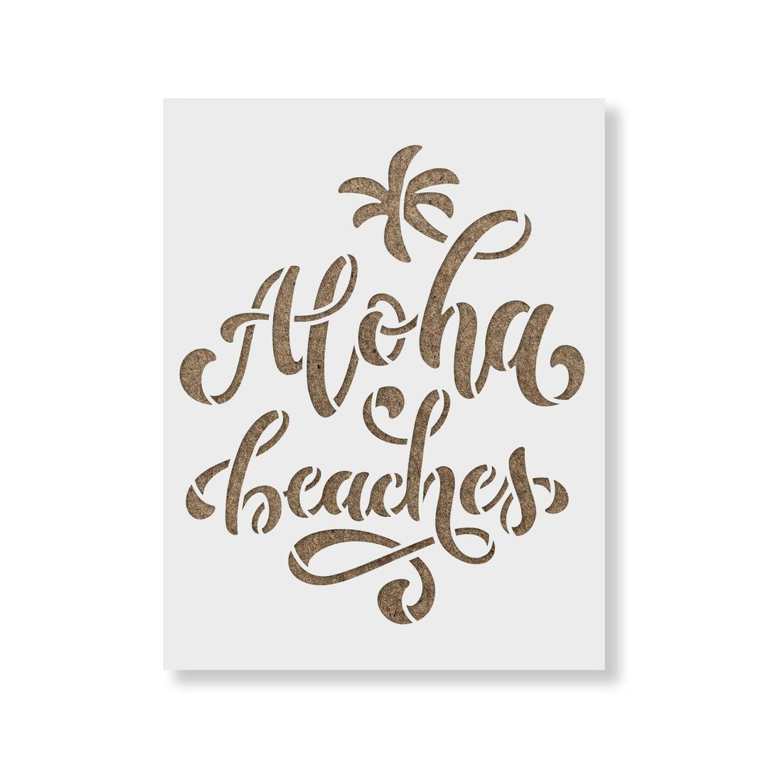 Aloha Beaches Hawaii Stencil - Craft Airbrush Painting Wall Art Decor ...