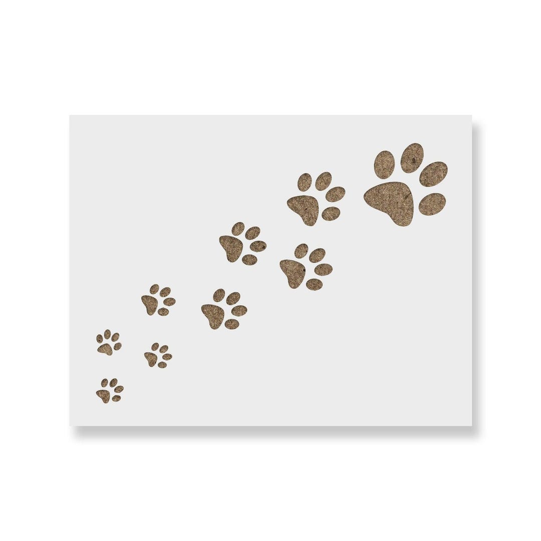 Trail of Paw Prints Stencil - Etsy