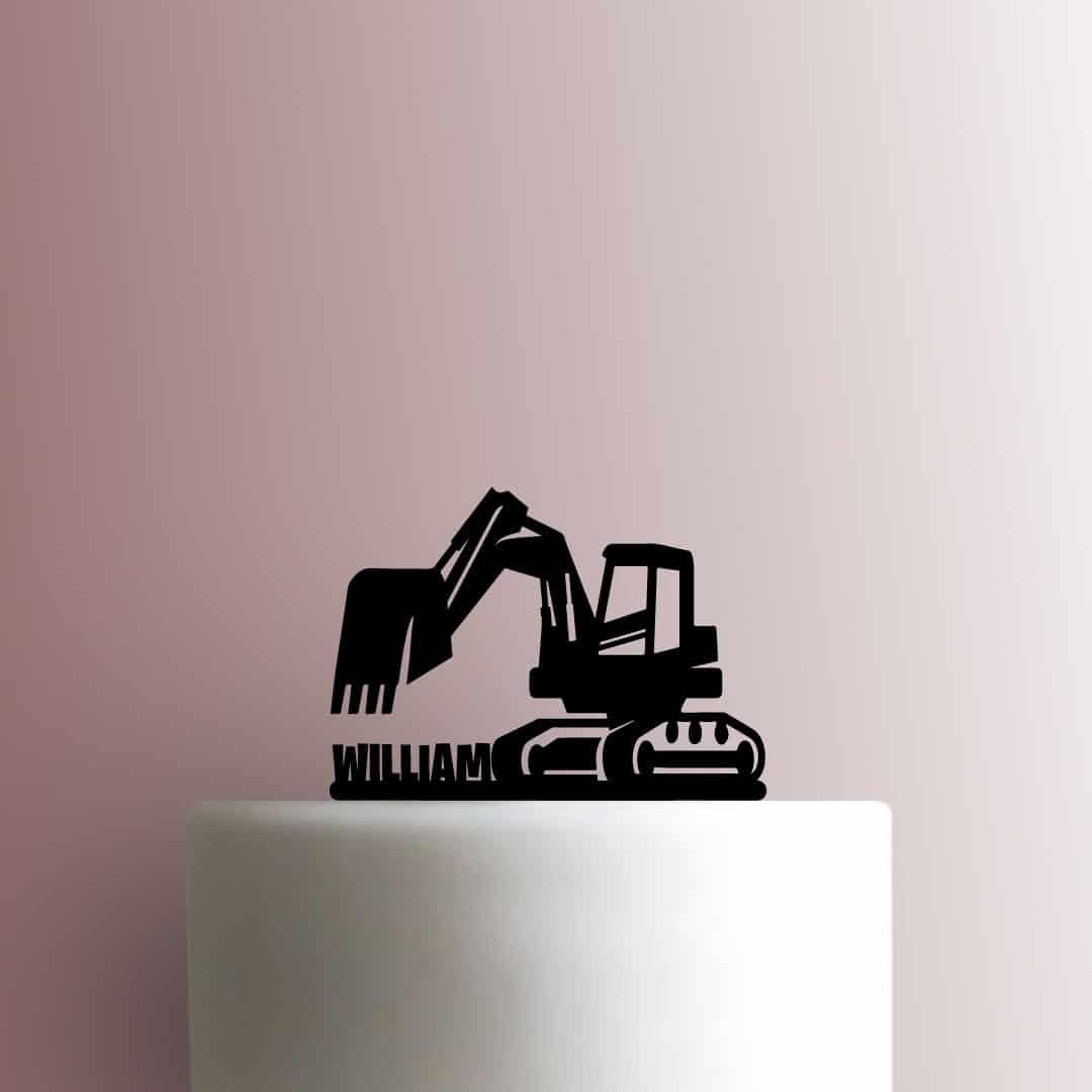 Custom Excavator Name - Acrylic Cake Topper - Etsy