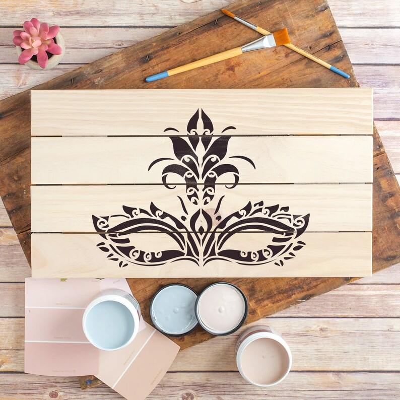 Mardi Gras Mask Stencil - Reusable Stencil - 190 Micron Mylar - Etsy