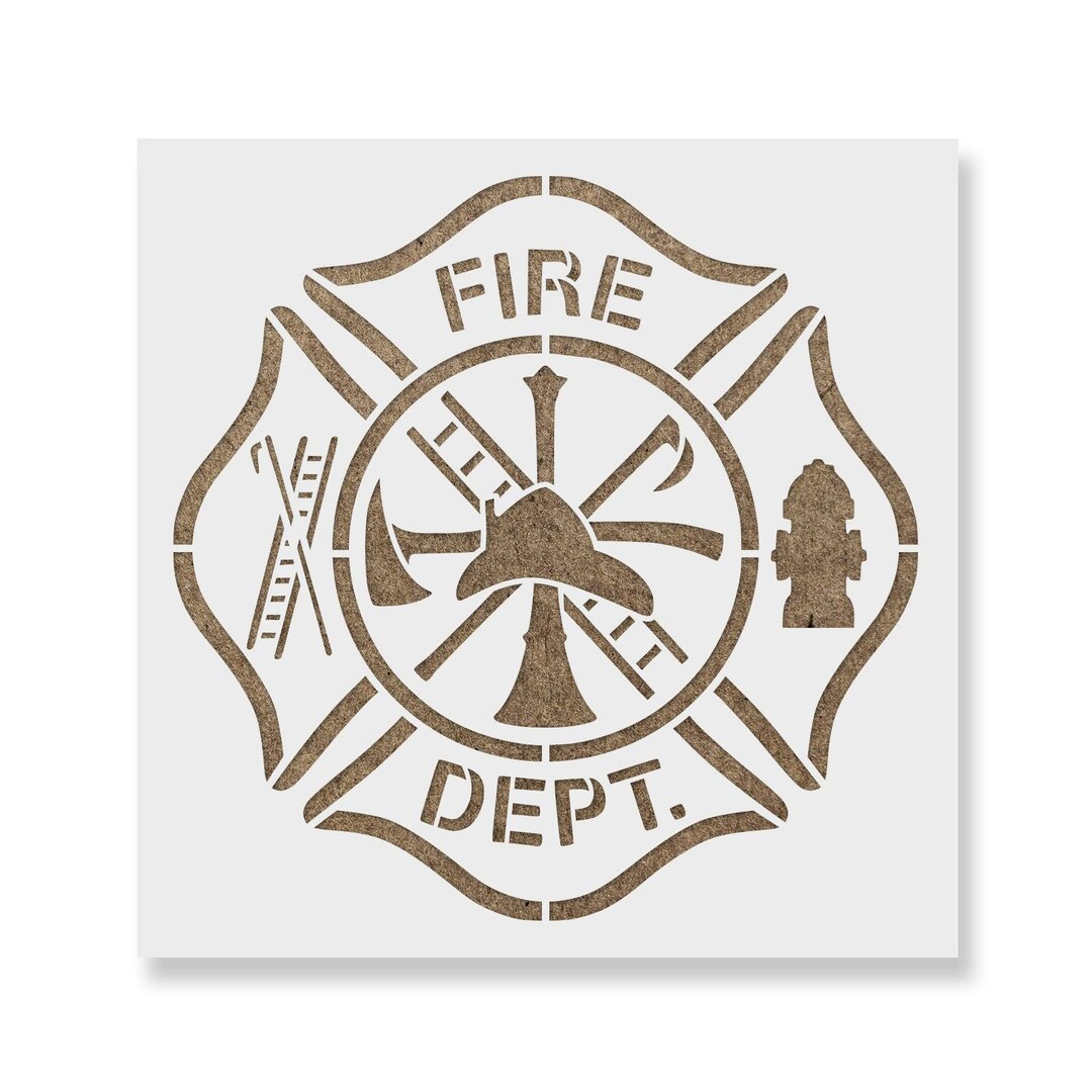 Maltese Cross Fire Department Stencil - Reusable Stencil - 190 Micron ...