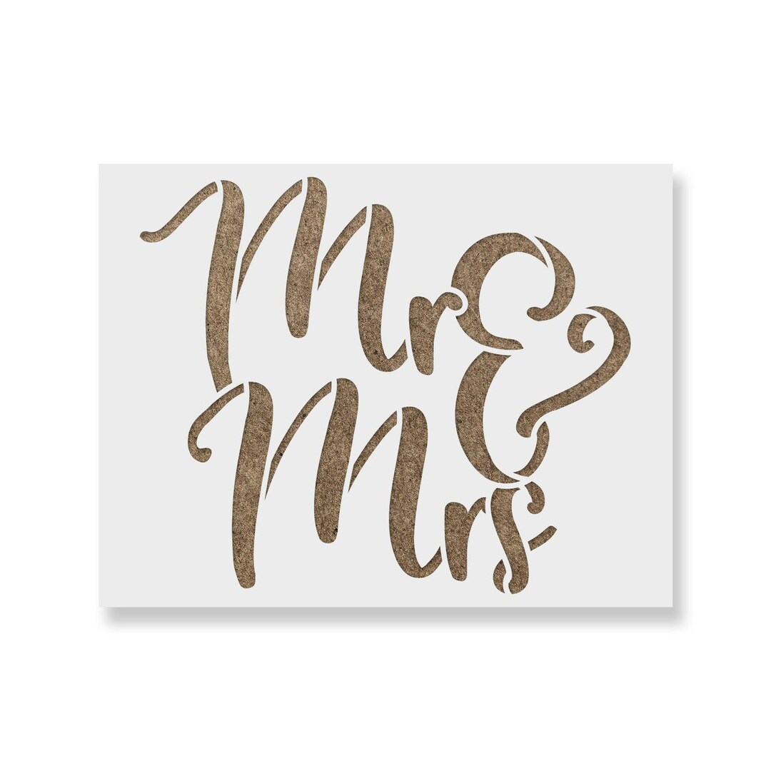 Mr and Mrs Script Stencil - Reusable Stencil - 190 Micron Mylar - Etsy