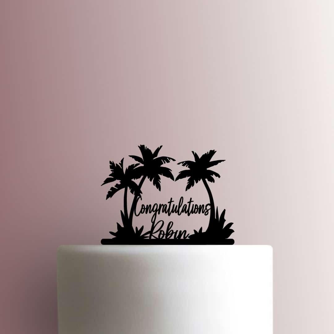 Custom Palm Trees Congratulations Name - Acrylic Cake Topper - Etsy