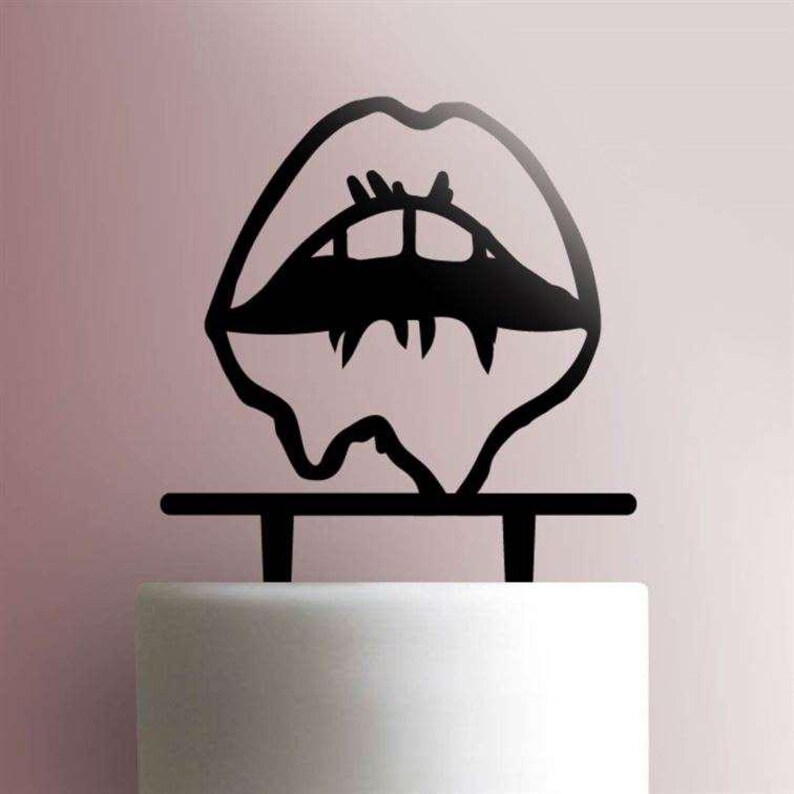 Dripping Lips- Acrylic Cake Topper - Etsy