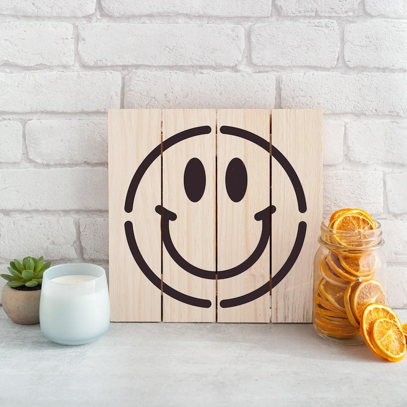 Smiley Face Stencil - Etsy