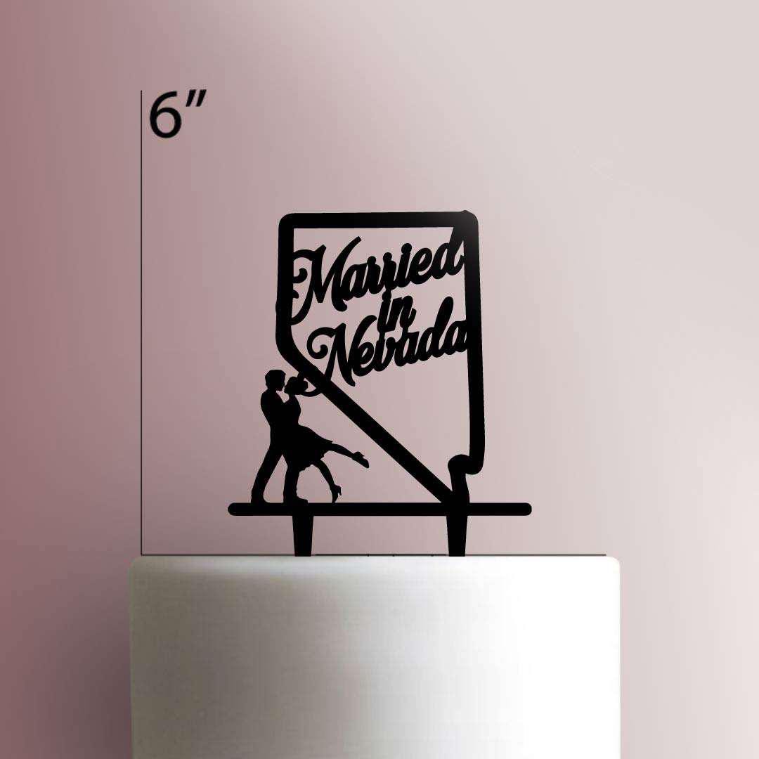 Married in Nevada- Acrylic Cake Topper - Etsy