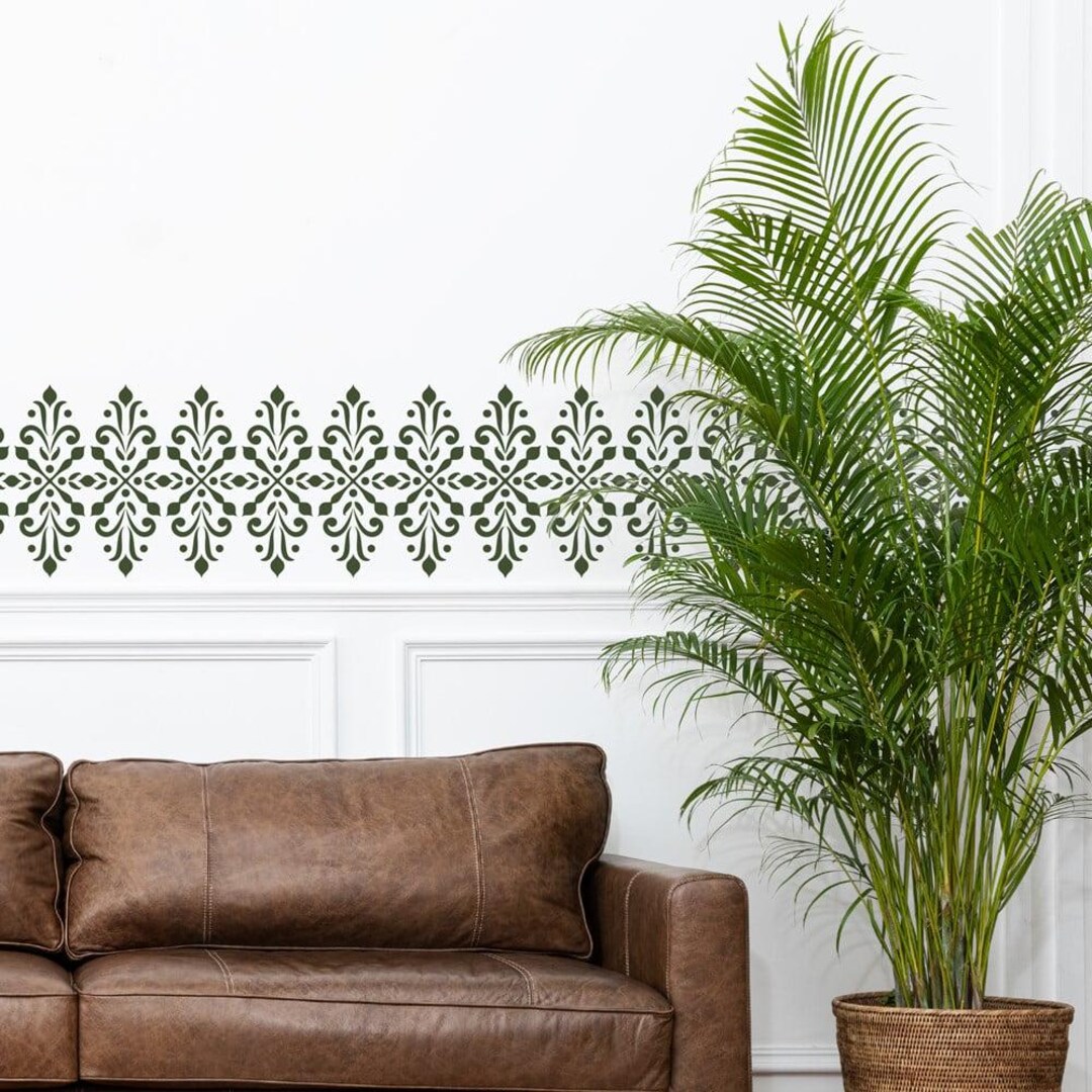 Isadora Damask Border Stencil - Etsy