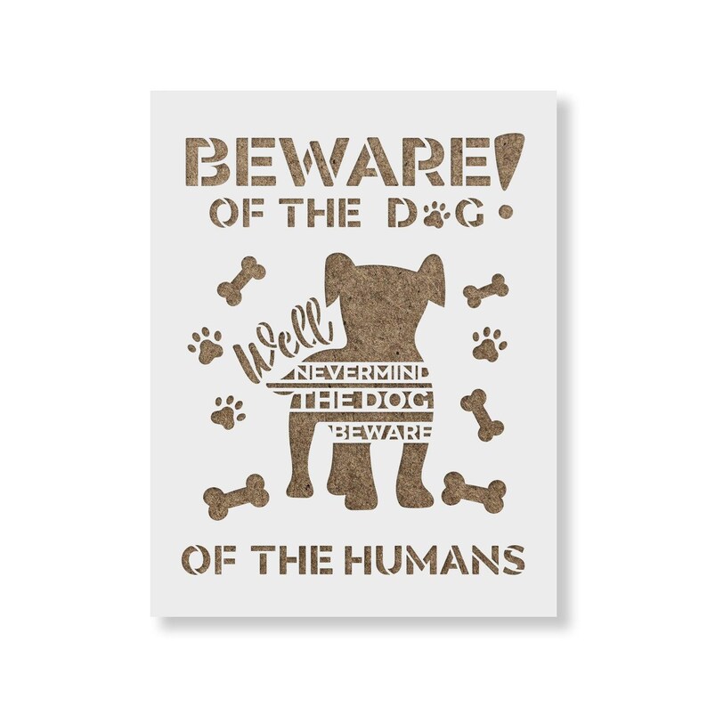 Beware of Cute Dog Stencil - Etsy