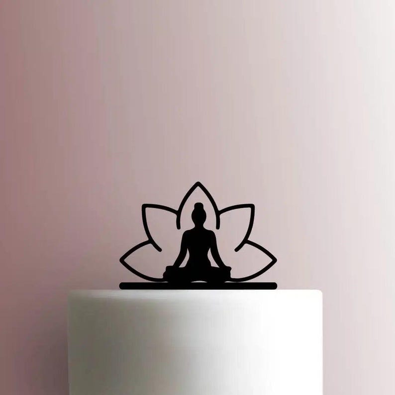 Lotus Flower Yoga - Acrylic Cake Topper - Etsy