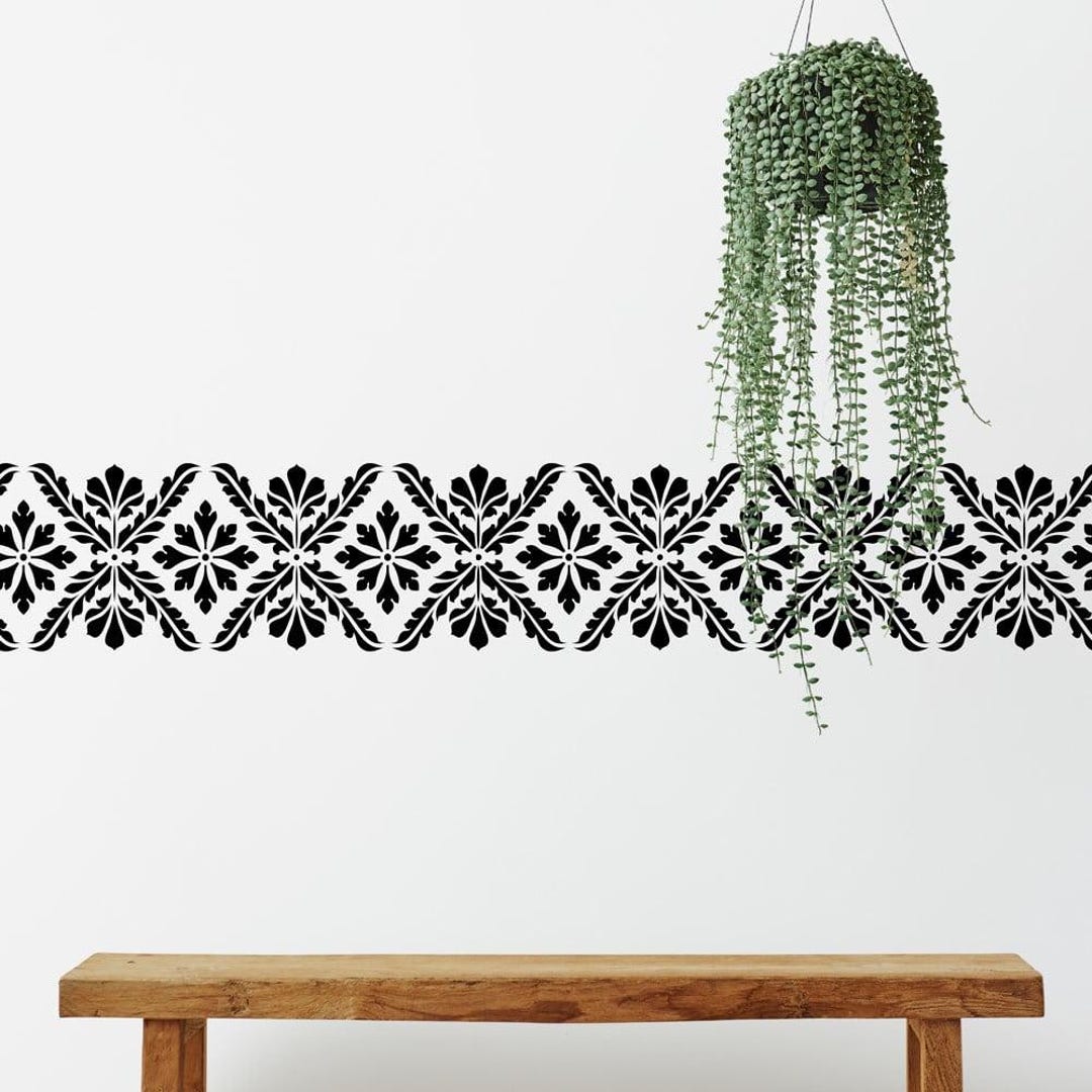 Celia Floral Border Stencil - Etsy