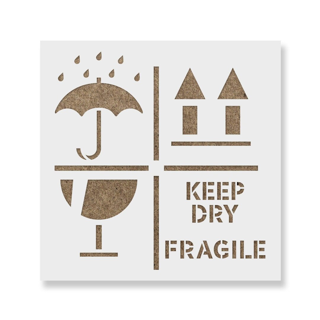 Keep Dry Fragile up Text Stencil - Etsy