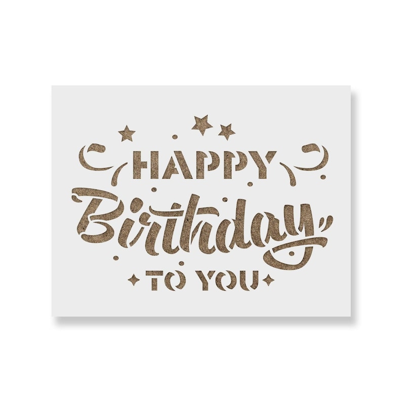 Happy Birthday Stencil - Reusable Stencil - 190 Micron Mylar - Etsy ...