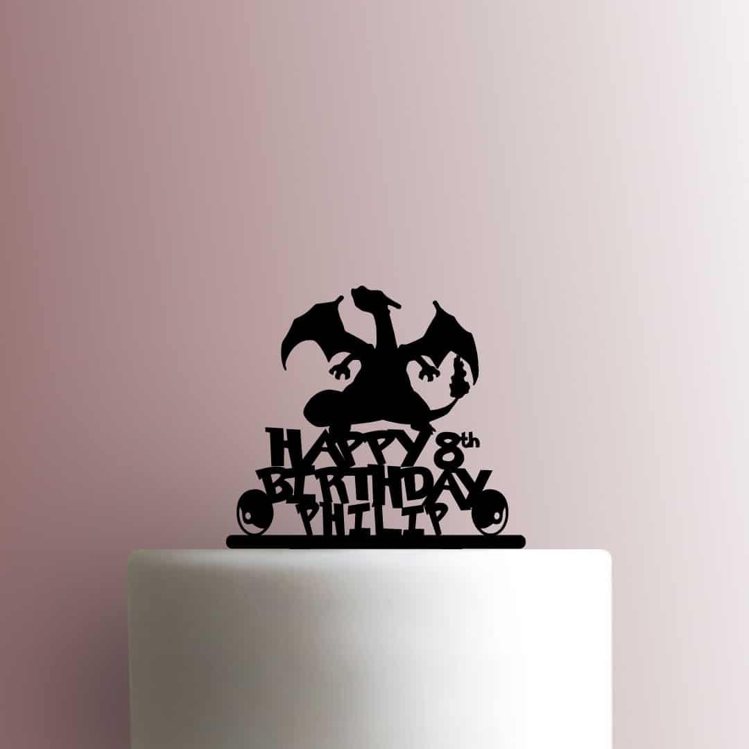 Custom Pokemon Charizard Name and Age - Acrylic Cake Topper - Etsy