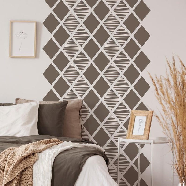 Sahara Diamond Allover Stencil - Etsy