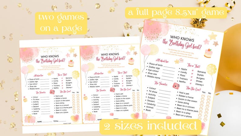 Birthday Game Bundle - Printable Birthday Party Games - Games for Kids ...