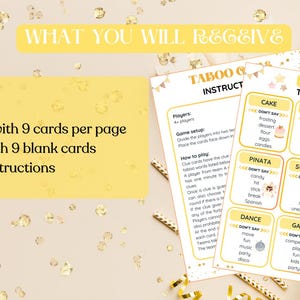 Birthday Taboo Game, Forbidden Words Game, Taboo Cards Printable ...