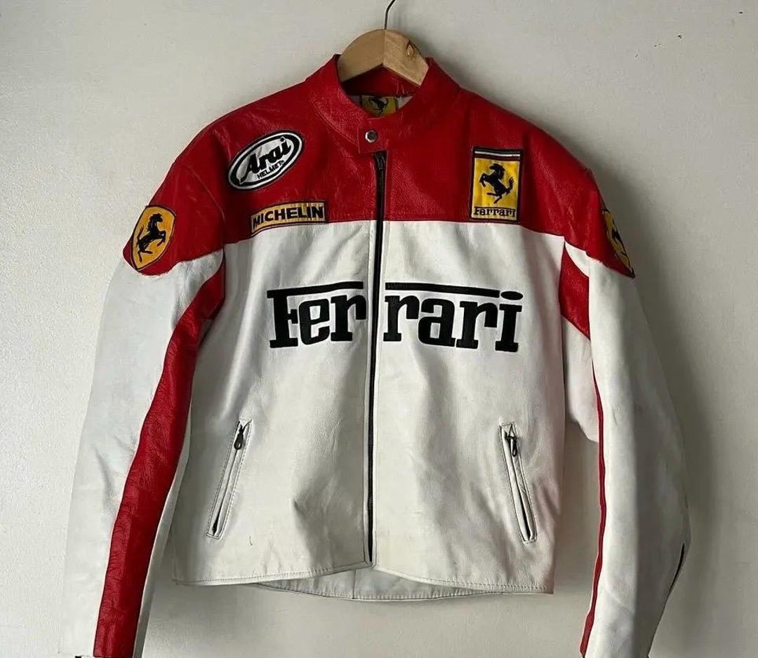 Ferrari Racing Leather Jacket - Etsy