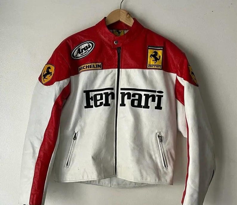 Ferrari Racing Leather Jacket - Etsy