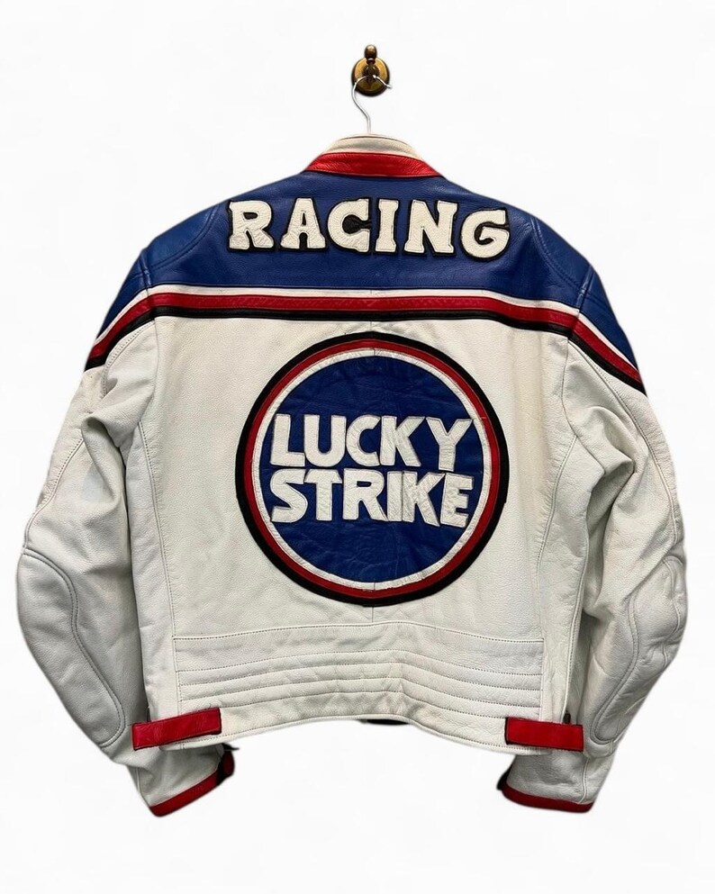 Lucky Strike Racing Leather Jacket - Etsy