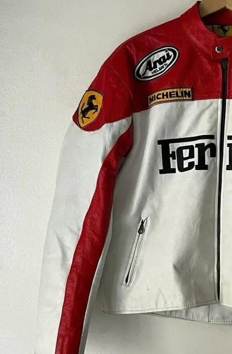 Ferrari Racing Leather Jacket - Etsy
