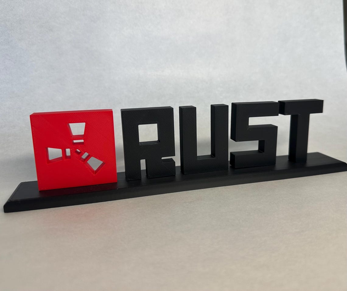 Rust Game Logo Desk Display: 3D Printed Gamer Room Decor - Etsy