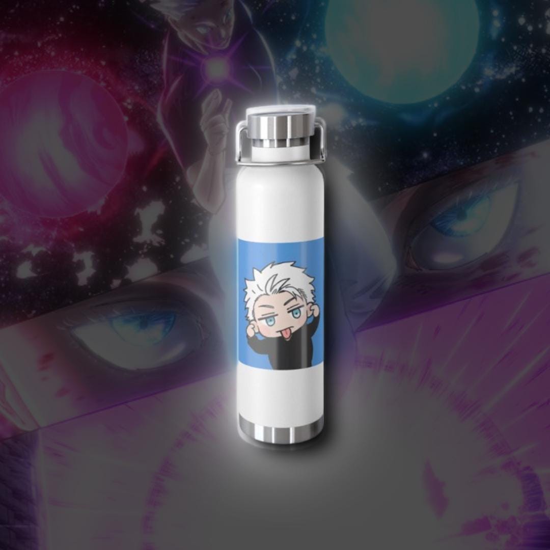 Chibi Gojo Water Bottle Design Insulated Thermos Flask, 22oz Cute Anime ...