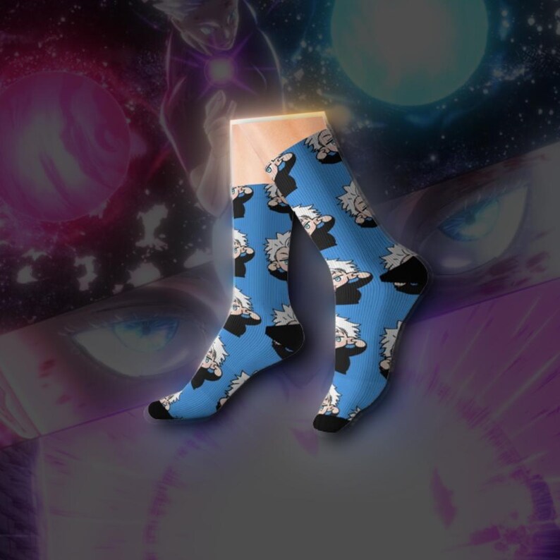 Gojo Satoru Chibi Anime Socks Design, Gift for Anime Lovers Fun ...