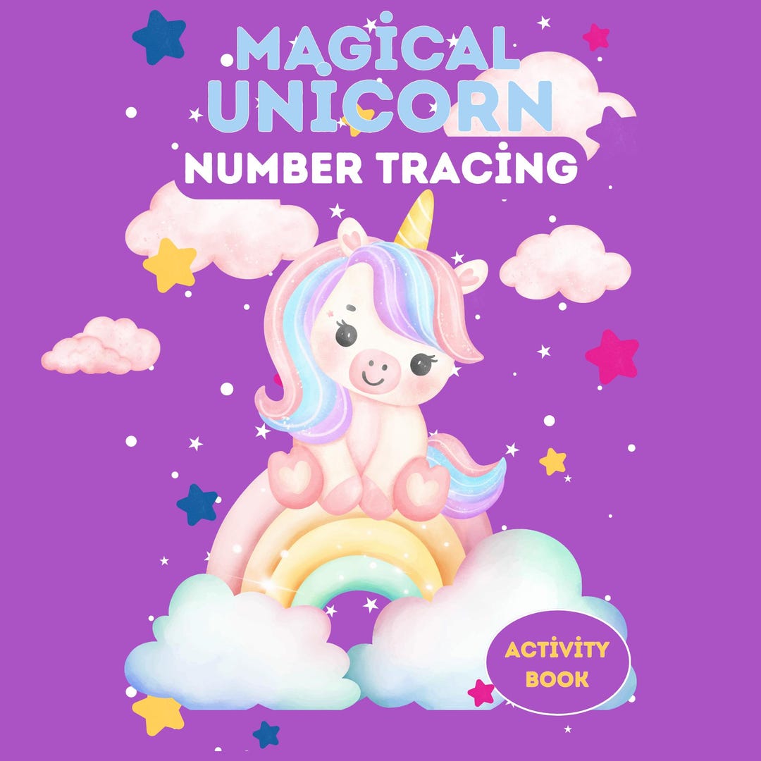 Unicorn Line and Number Tracing Fun Activity Printables for Kids - Etsy
