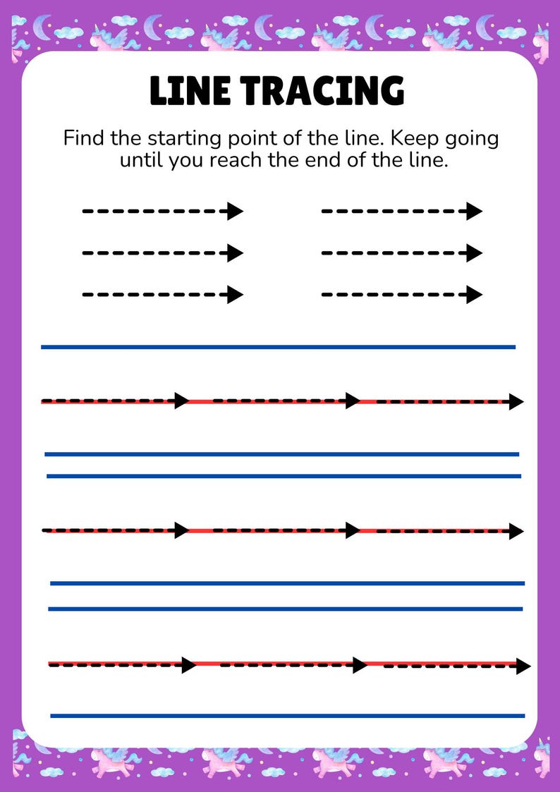 Unicorn Number Tracing Activity, Fun Printables for Kids (PDF) - Etsy
