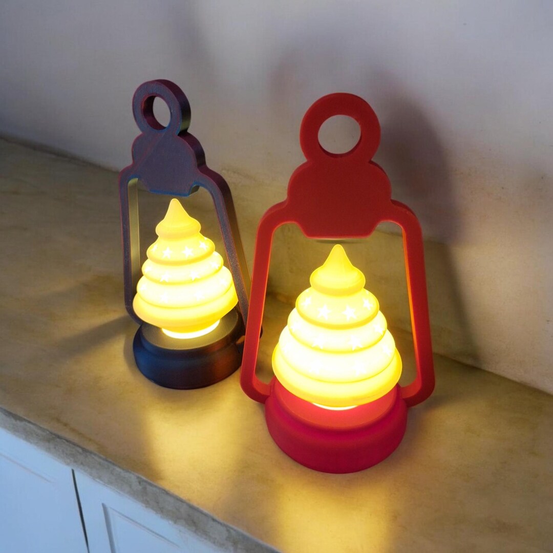 Vintage Christmas Lantern Set With LED Light Festive Holiday Decor ...