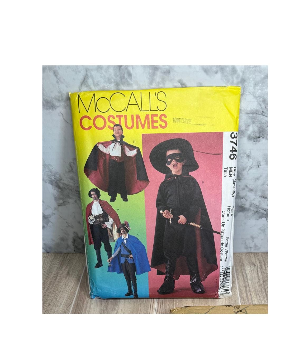 Masked Avenger, Vampire and Swashbuckler Men's Uncut Sewing Pattern ...