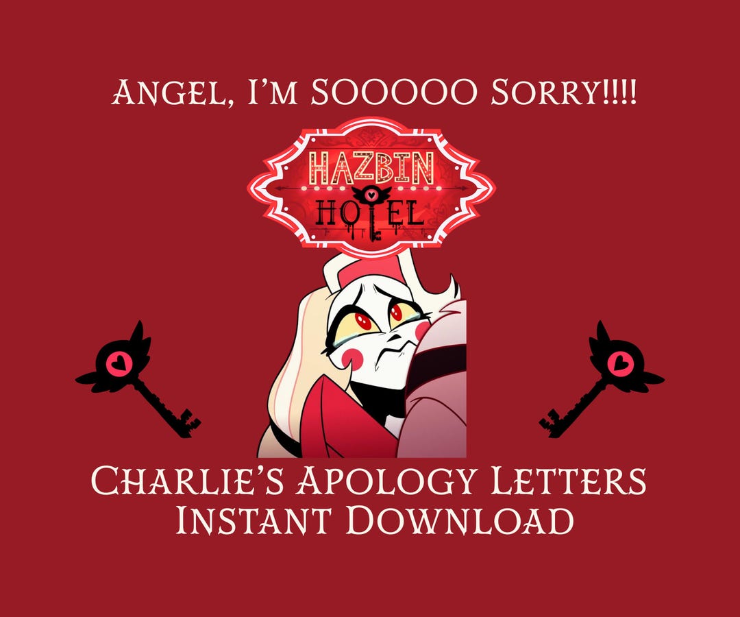 Charlie Morningstar Apology Letter Set: Hazbin Hotel Angel Dust Cosplay ...