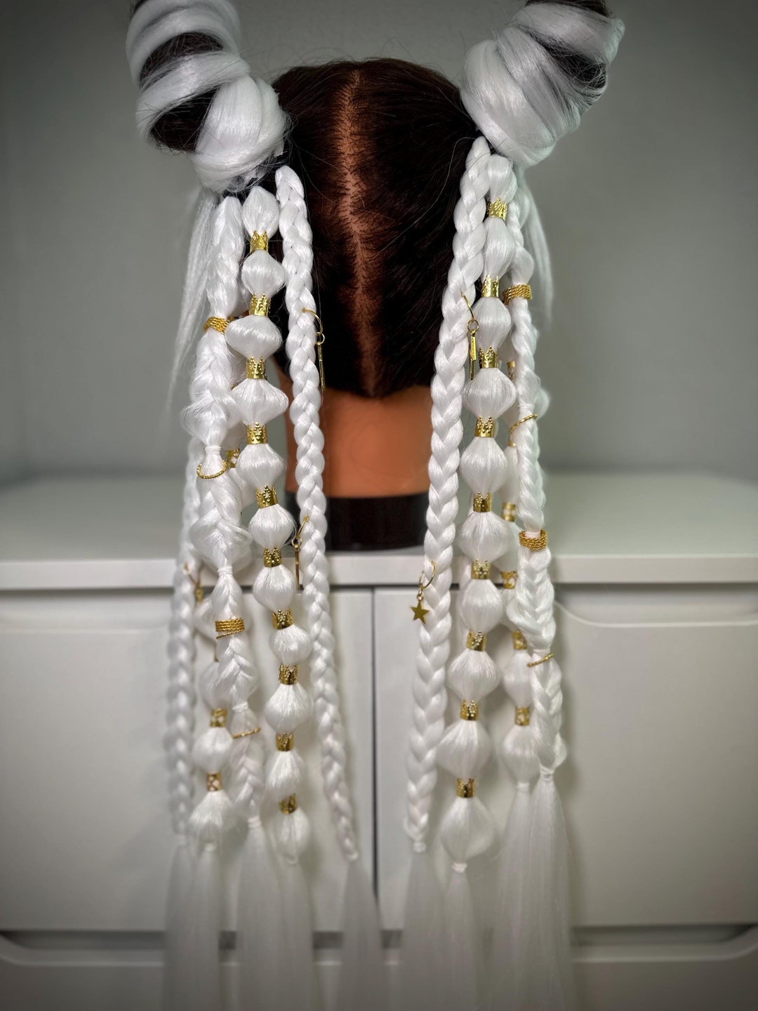 Custom Tie-in Hair Braids With Jewelry - Etsy