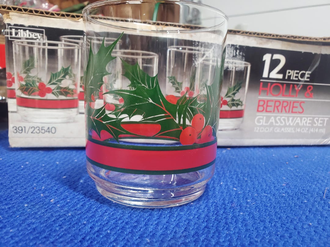 Libbey Holiday Glassware Set - Etsy