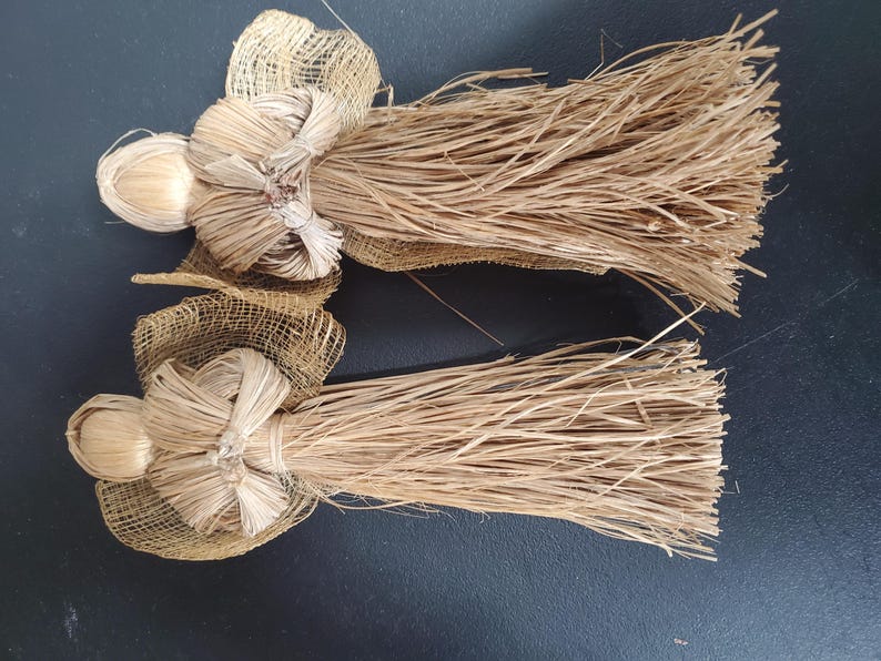 Natural Raffia Straw Praying Angel Figurine/ Ornament - Etsy