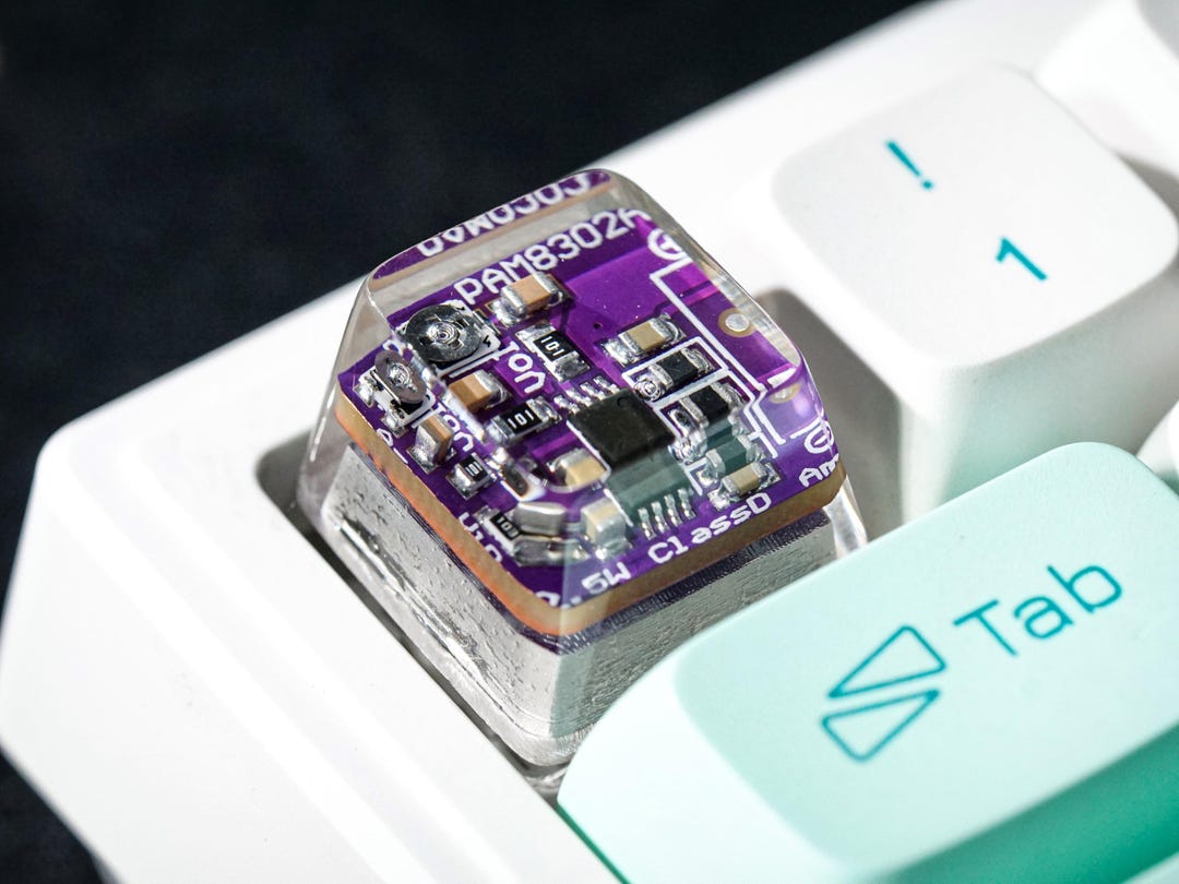 Purple Circuit Board Chip Artisan Keycap – Resin Keycap Set for Cherry ...