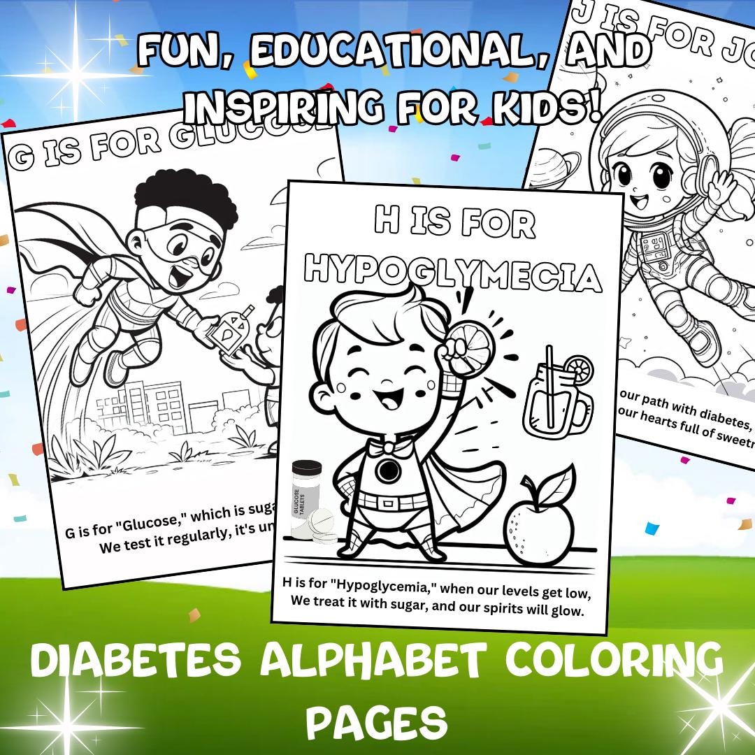 Type 1 Diabetes Printable Coloring Pages PDF | ABC Educational Activity ...