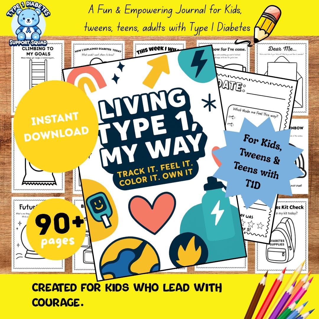 Living Type 1 My Way Journal | Printable Type 1 Diabetes Kids Journal ...
