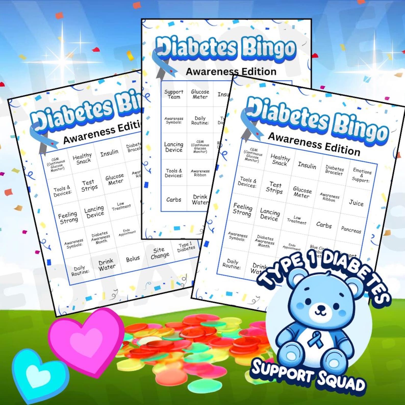 Diabetes Awareness Bingo Game for Kids | Educational Printable Activity ...