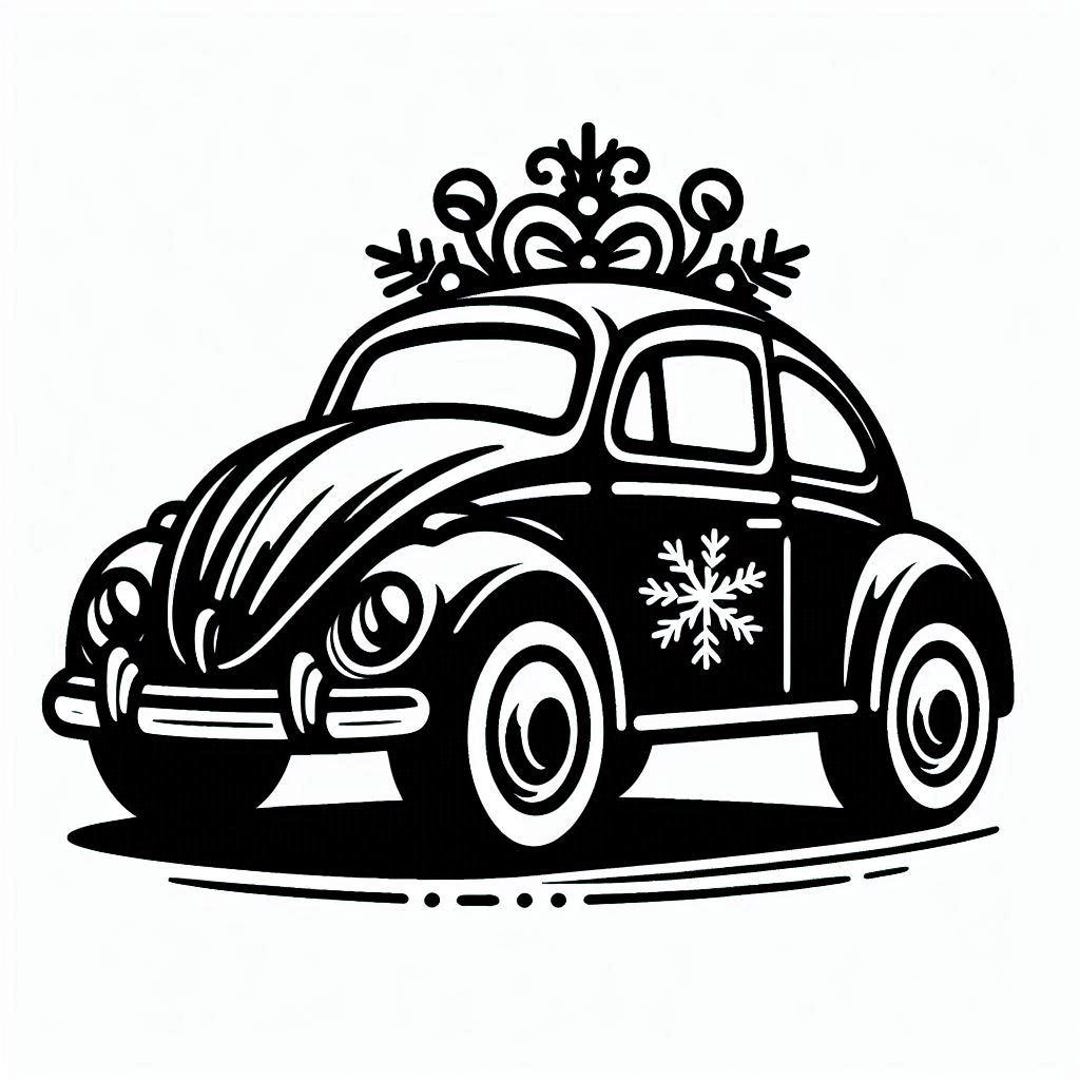 Christmas VW Beetle.svg, .png, .ai, .dxf. Instant Download. Laser ...