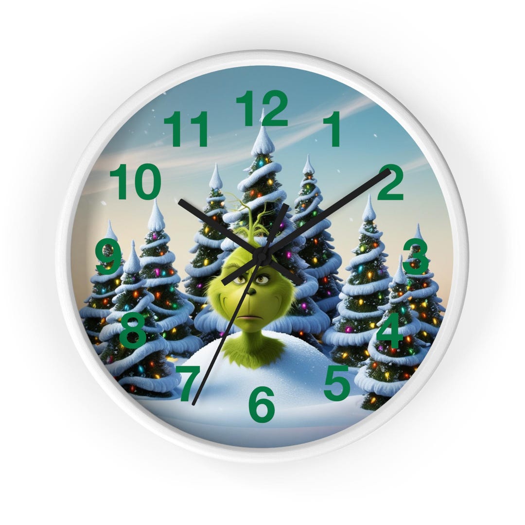Grinch Christmas Wall Clock, Festive Home Decor, Holiday Gift for Fans ...