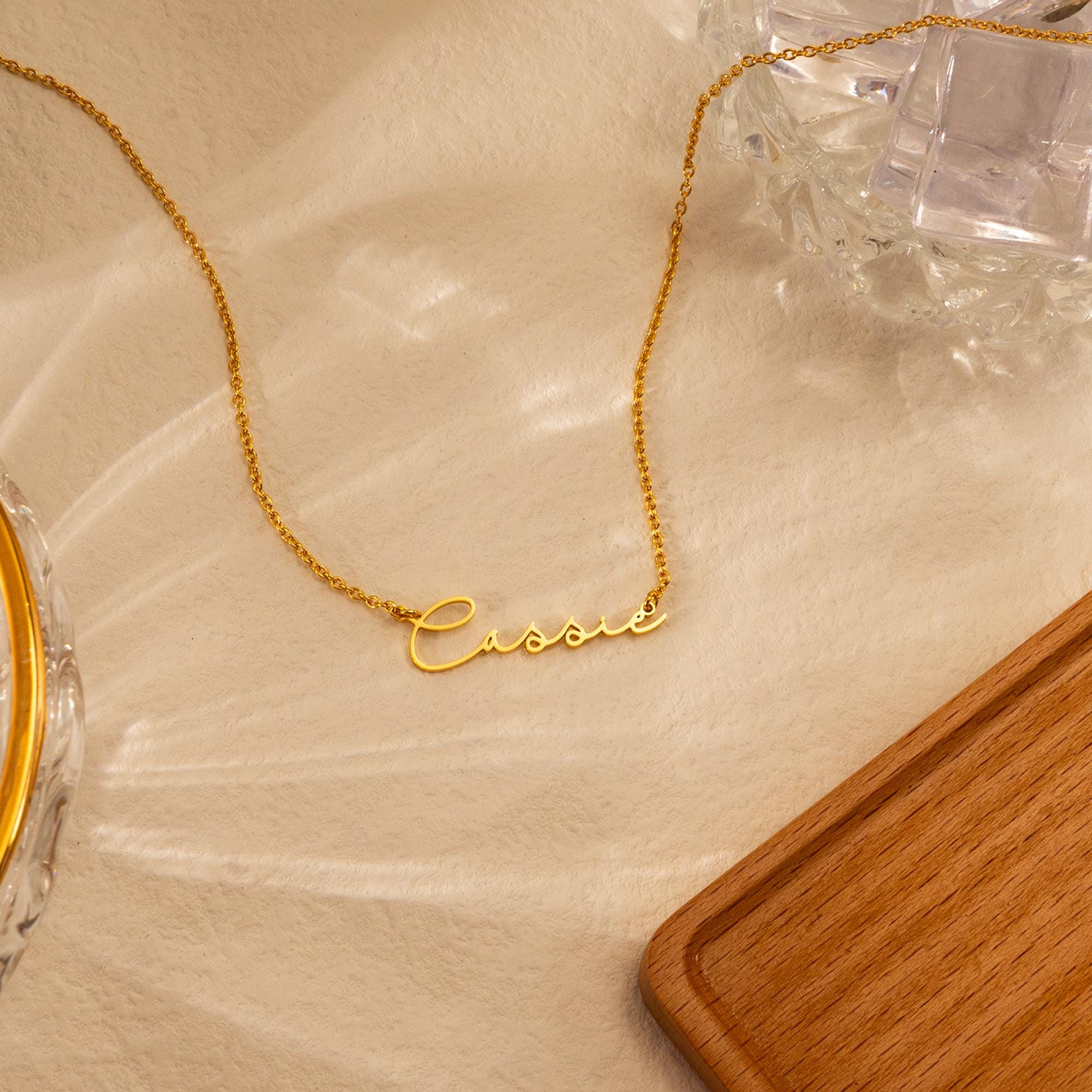 14K Gold Plated Name Necklace, Personalized Name Necklace, Custom Name ...