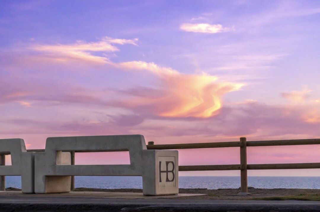 Sunset HB Beach Park Bench - Etsy