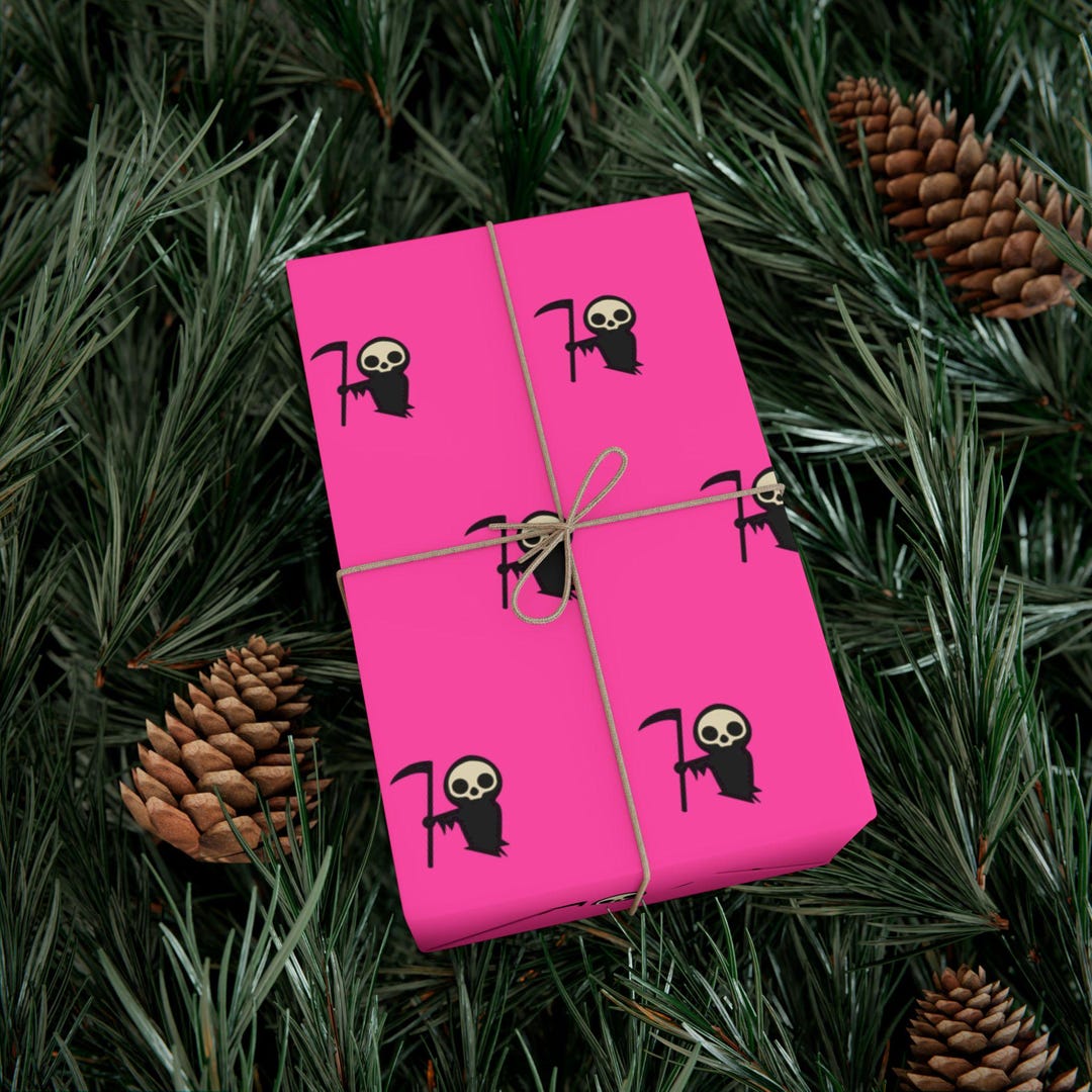 Boo-bop Collection - Grave Dave - Hot Rod Pink - Retro - Wrapping Paper ...