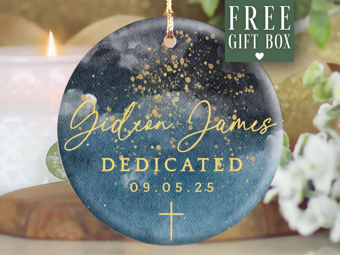 Boy Dedication Ornament, Custom Boy's Dedication Christmas Ornament ...
